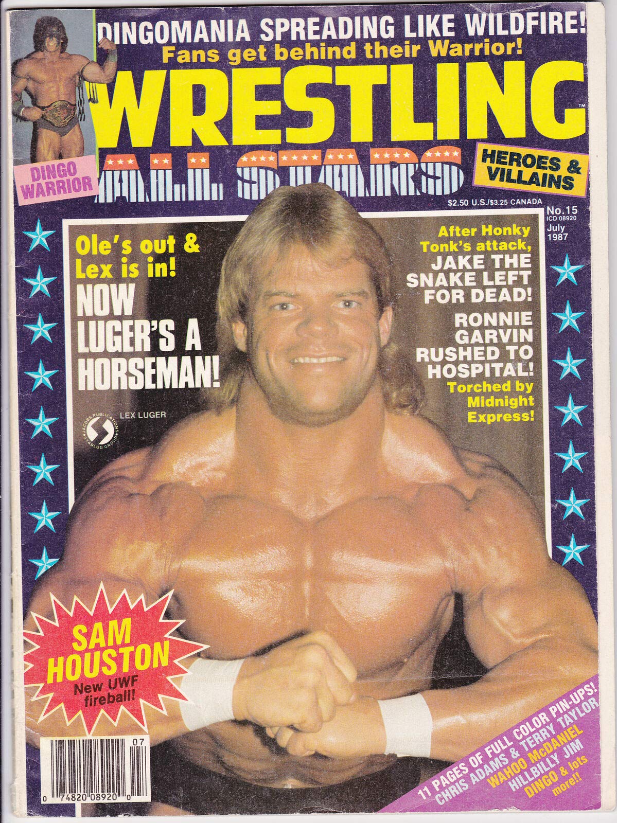 Wrestling All Stars July 1987 Magazine Lex Luger Four Horseman NWA WCW ...