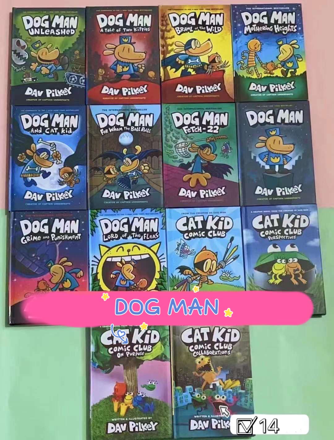 Dog Man Children Reading Color Edition 14 Books colloection Set by Dav ...