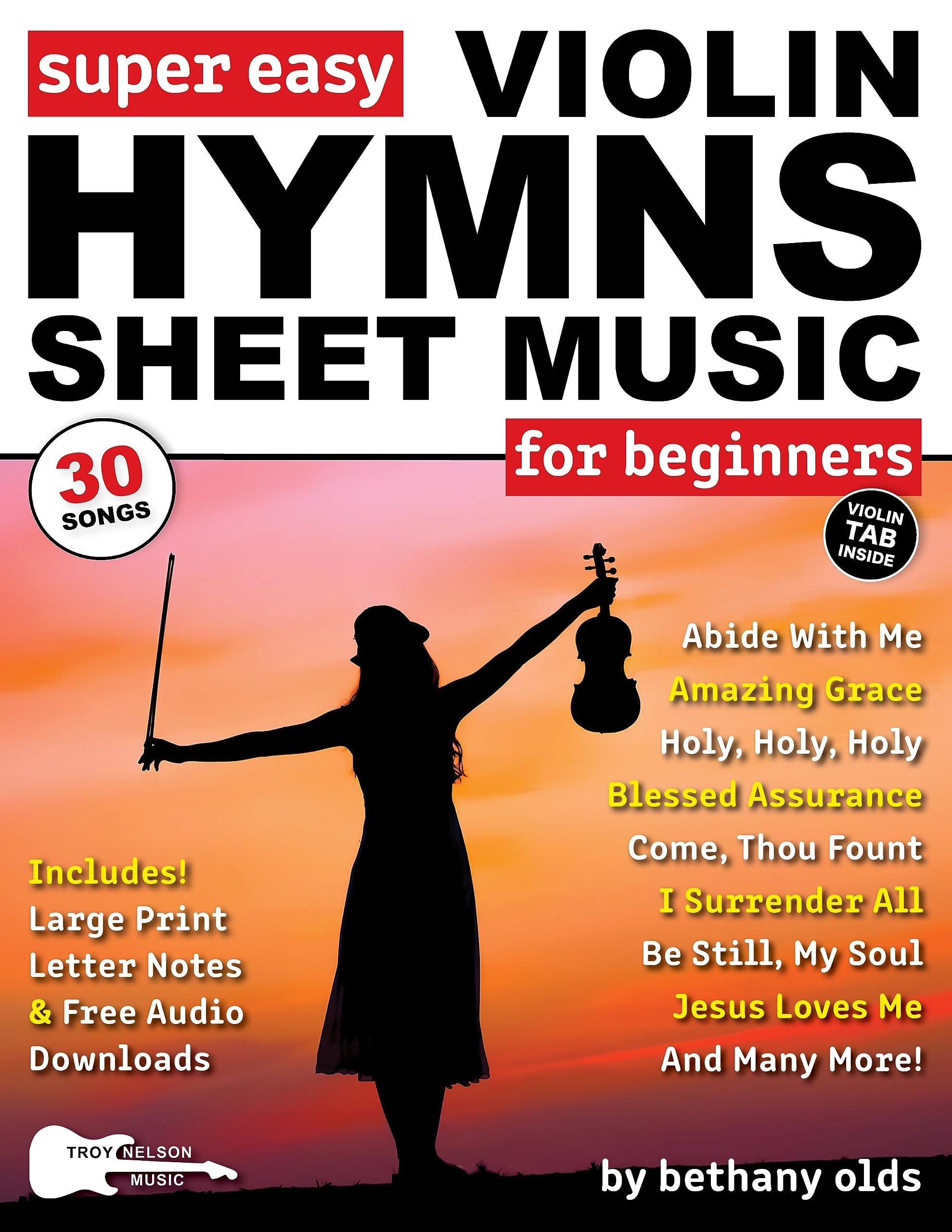 Super Easy Violin Hymns Sheet Music for Beginners: 30 Popular Praise ...