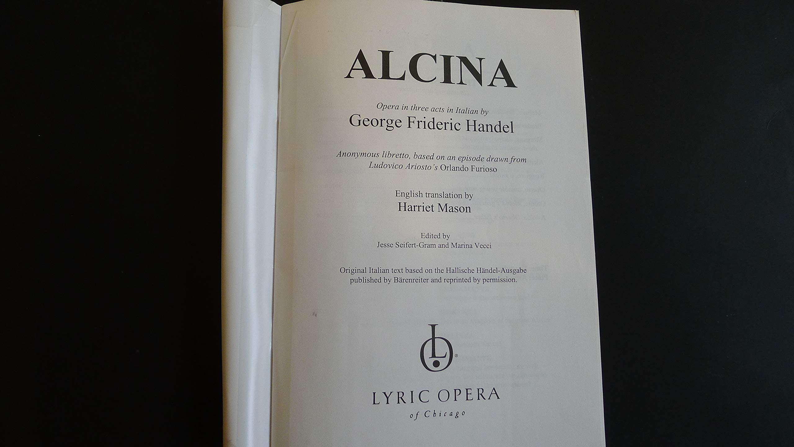 Alcina: Opera in Three Acts by George Frideric Handel | Goodreads