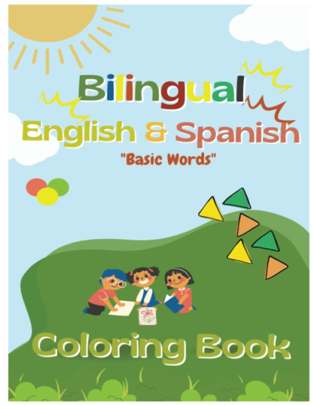 Bilingual Coloring book Basic words English & Spanish: , , by Apolonia ...