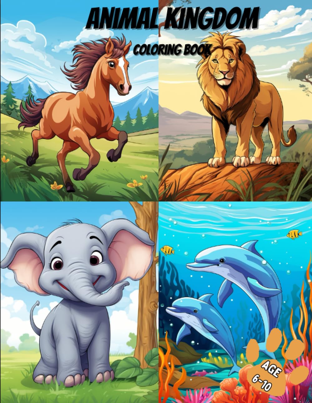 Animal Kingdom Coloring Book: Fun coloring book for kids, with all sort ...