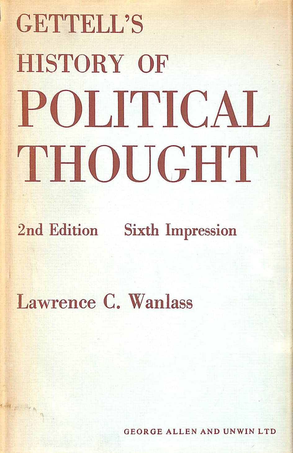 History of Political Thought by Raymond G. Gettell | Goodreads
