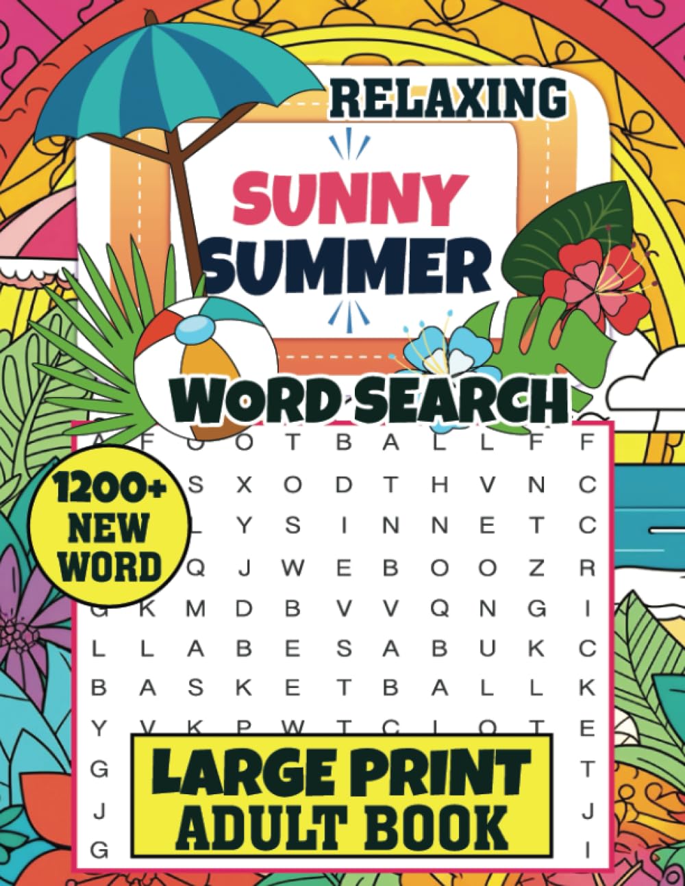 Relaxing Summer Large Print Word Search for Adults: Serene Word Hunts ...