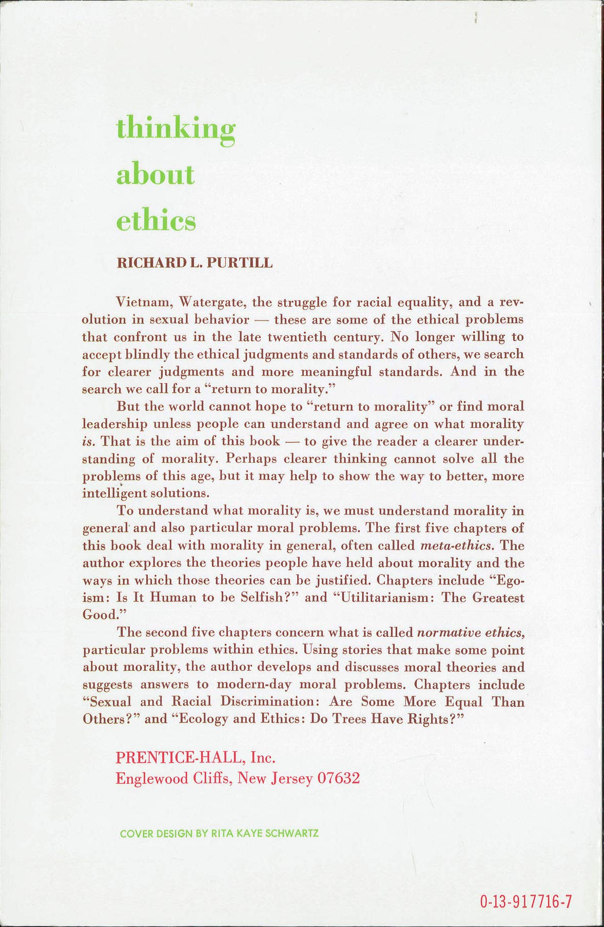 Thinking About Ethics by Richard L. Purtill | Goodreads