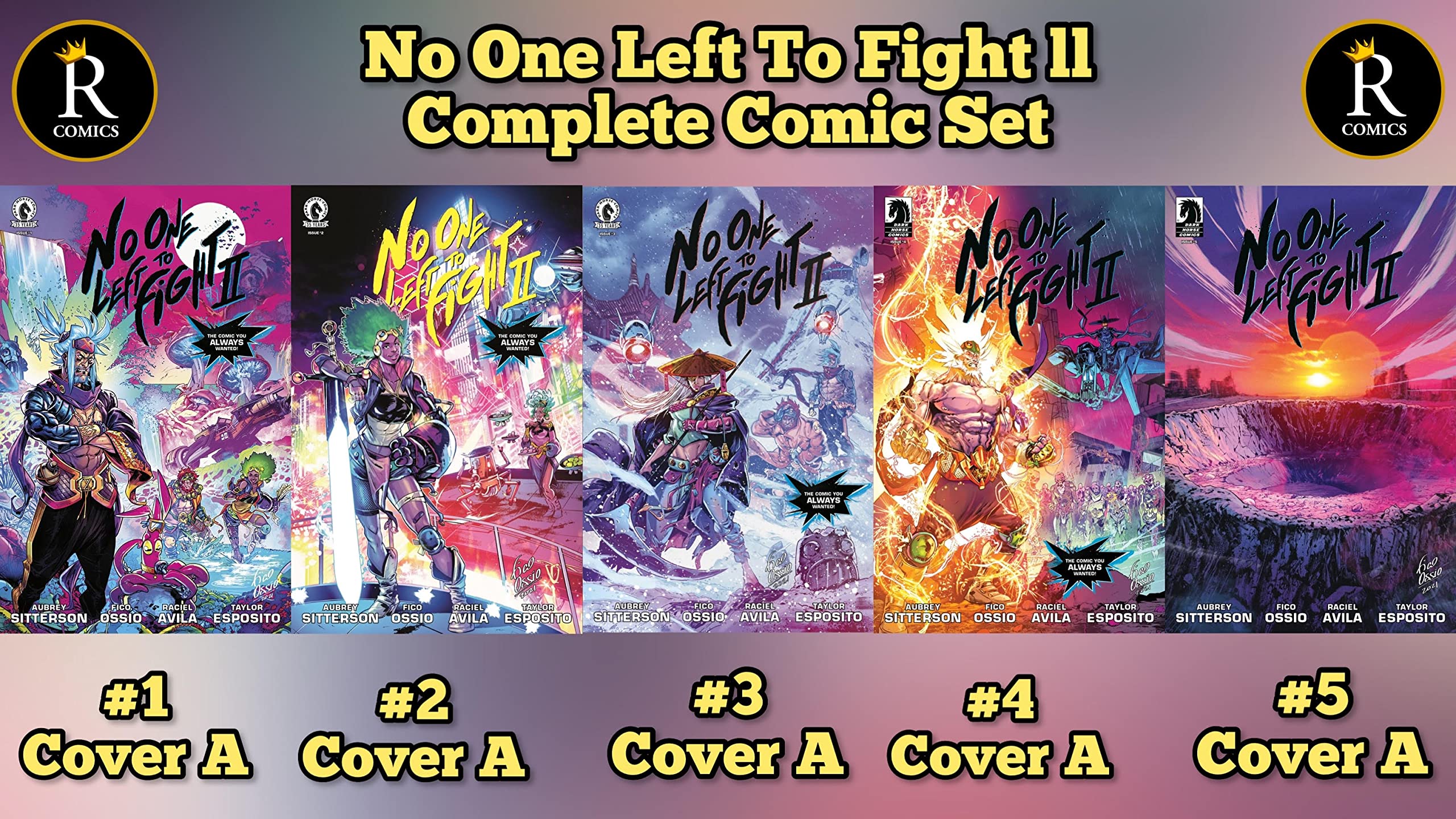 No One Left To Fight II Comic Set #1-5 Cover A W/ Rated Comics Backer ...