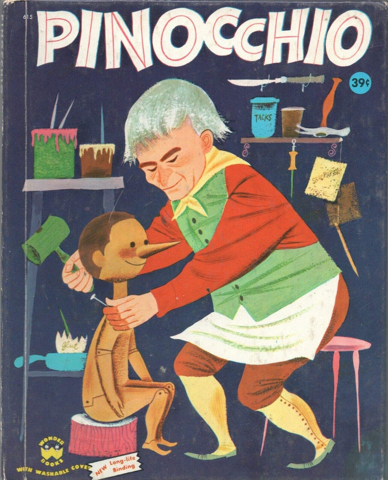 PINOCCHIO by CARLO COLLODI Adapted by Evelyn Andreas Wonder Books #615 ...