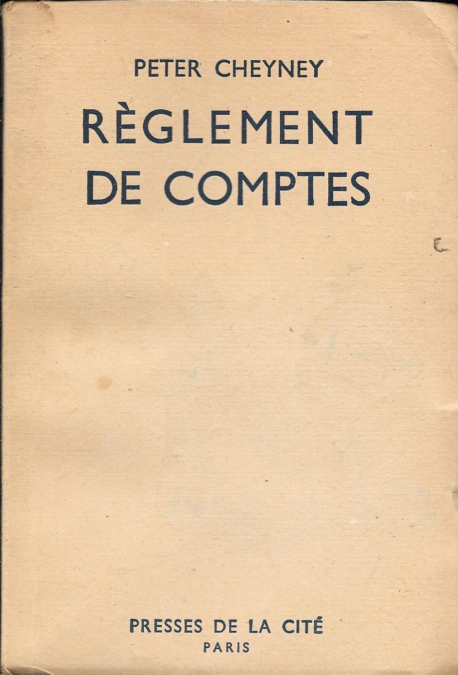 Règlement de comptes by Cheyney Peter | Goodreads