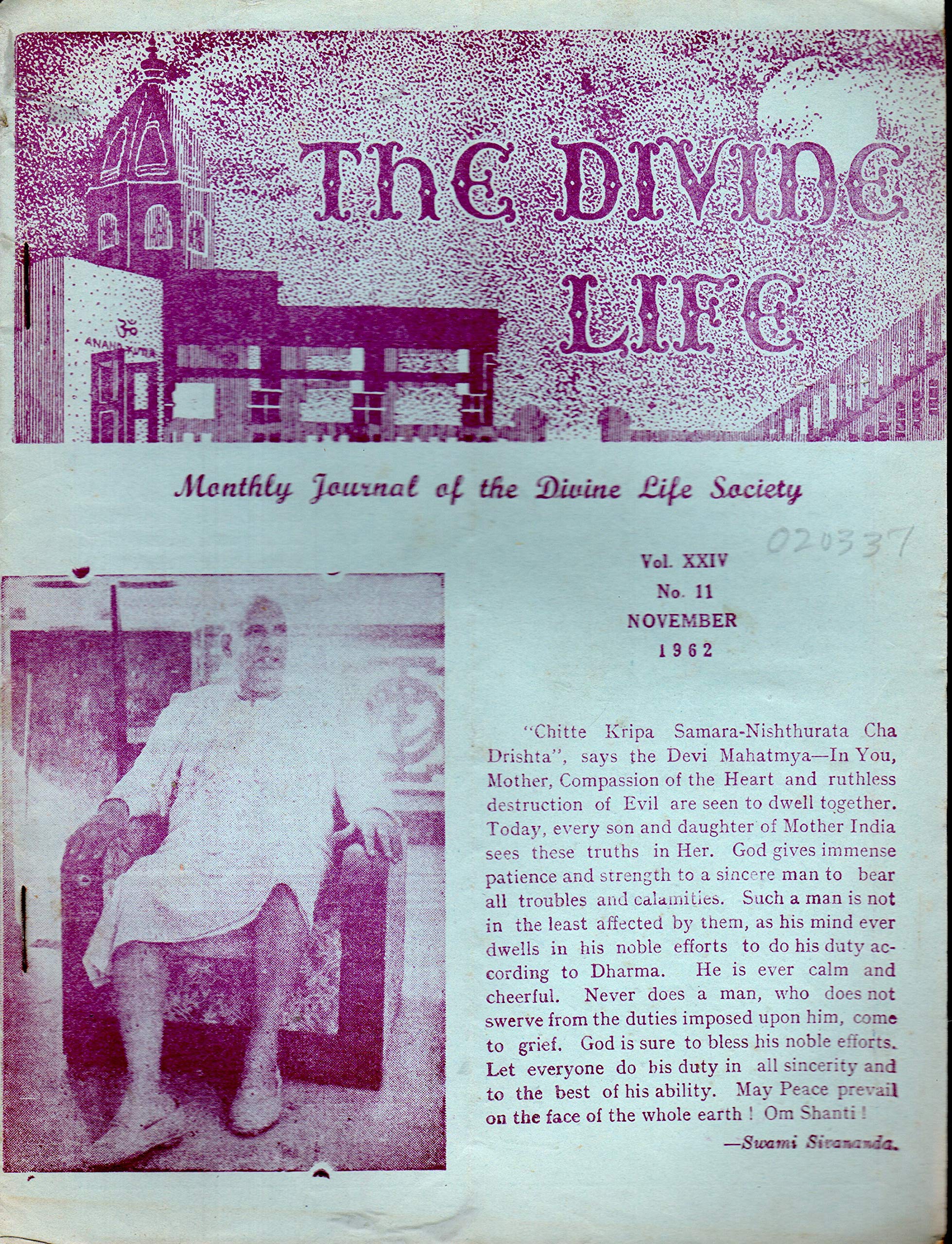 The Divine Life: The Official Organ of the Divine Life Society; Vol ...