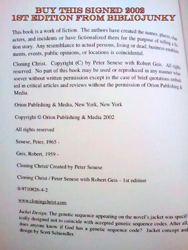 Cloning Christ by Peter Senese | Goodreads