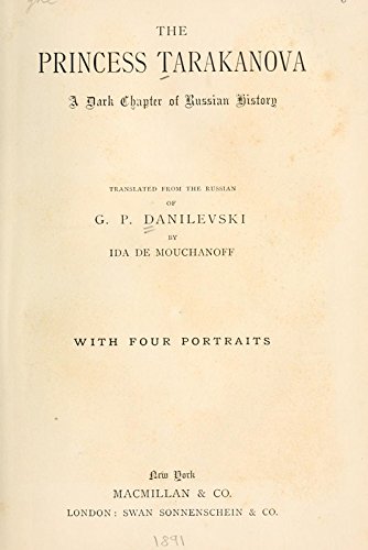 The Princess Tarakanova. A Dark Chapter of Russian History by Anonymous ...