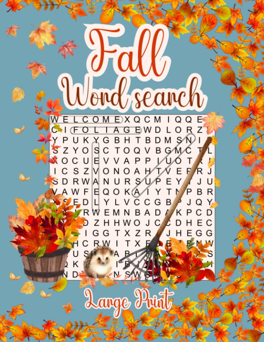 Fall Word Search Large Print: Fun & Relaxing Autumn Themed Puzzles Book ...