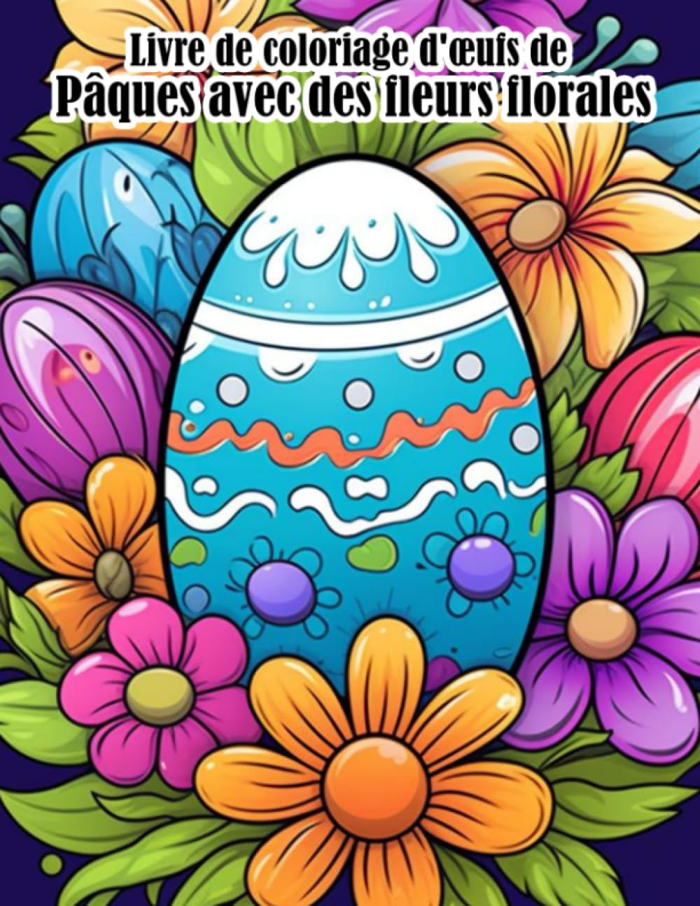 Livre de coloriage d'œufs de Pâques avec des fleurs florales: Belles ...