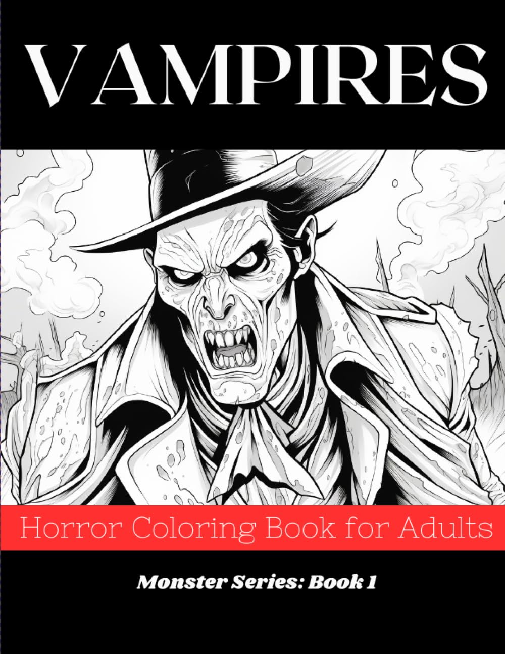 Vampires: Horror Coloring Book for Adults | A Frightening Collection of ...
