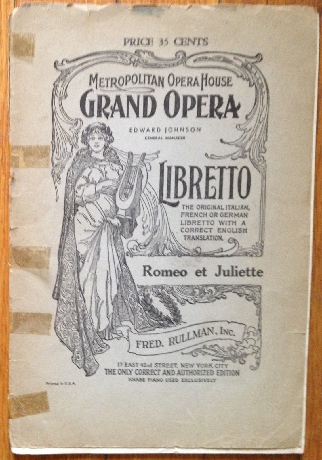 Romeo et Juliette Opera in Five Acts - Grand Opera Librettos by Charles ...