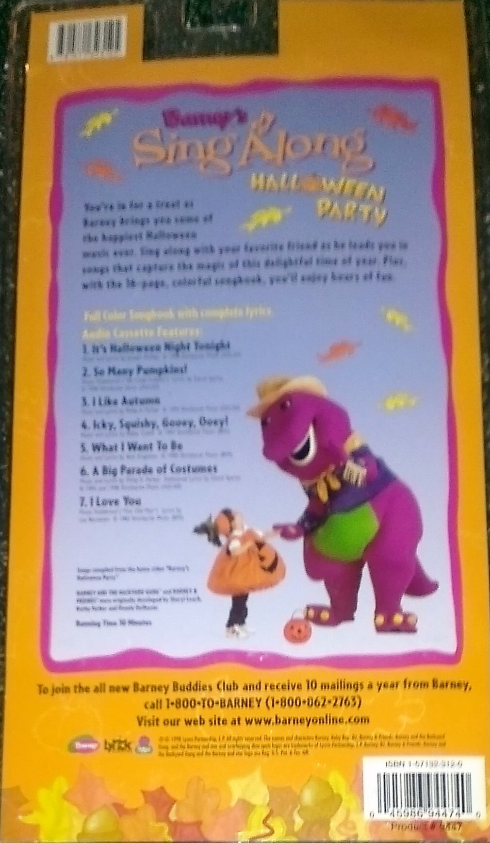 Barney's Sing Along Halloween Party With Book by Lyrick Publishing ...
