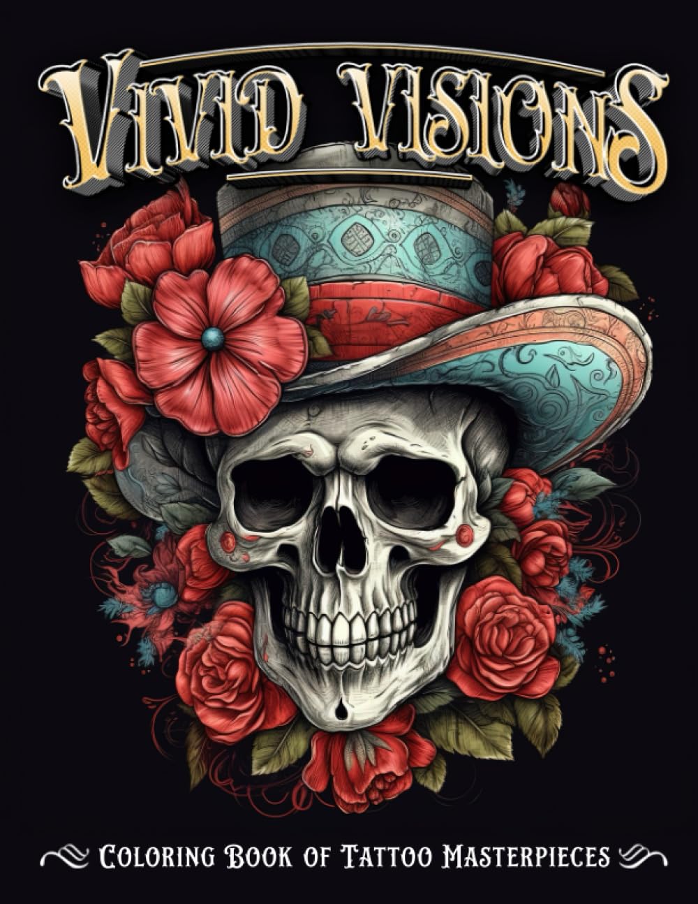 Vivid Visions Coloring Book of Tattoo Masterpieces. Adult Coloring Book ...