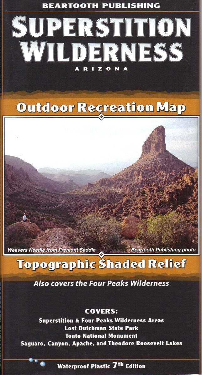 Superstition Wilderness Outdoor Recreation Map Topographic Shaded ...