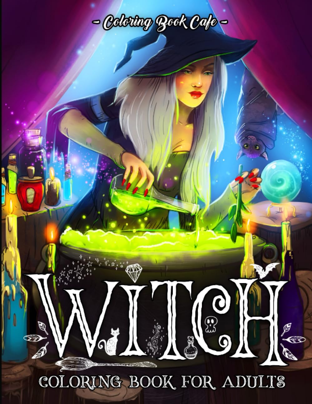Witch Coloring Book for Adults: Beautiful Witches, Magical Potions, and ...