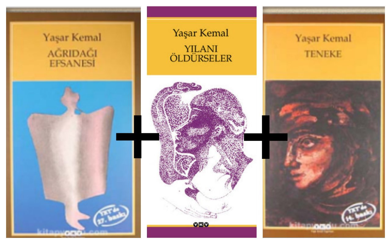 Set of 3, Yasar Kemal, Turkish Book, Teneke + Agridagi Efsanesi ...