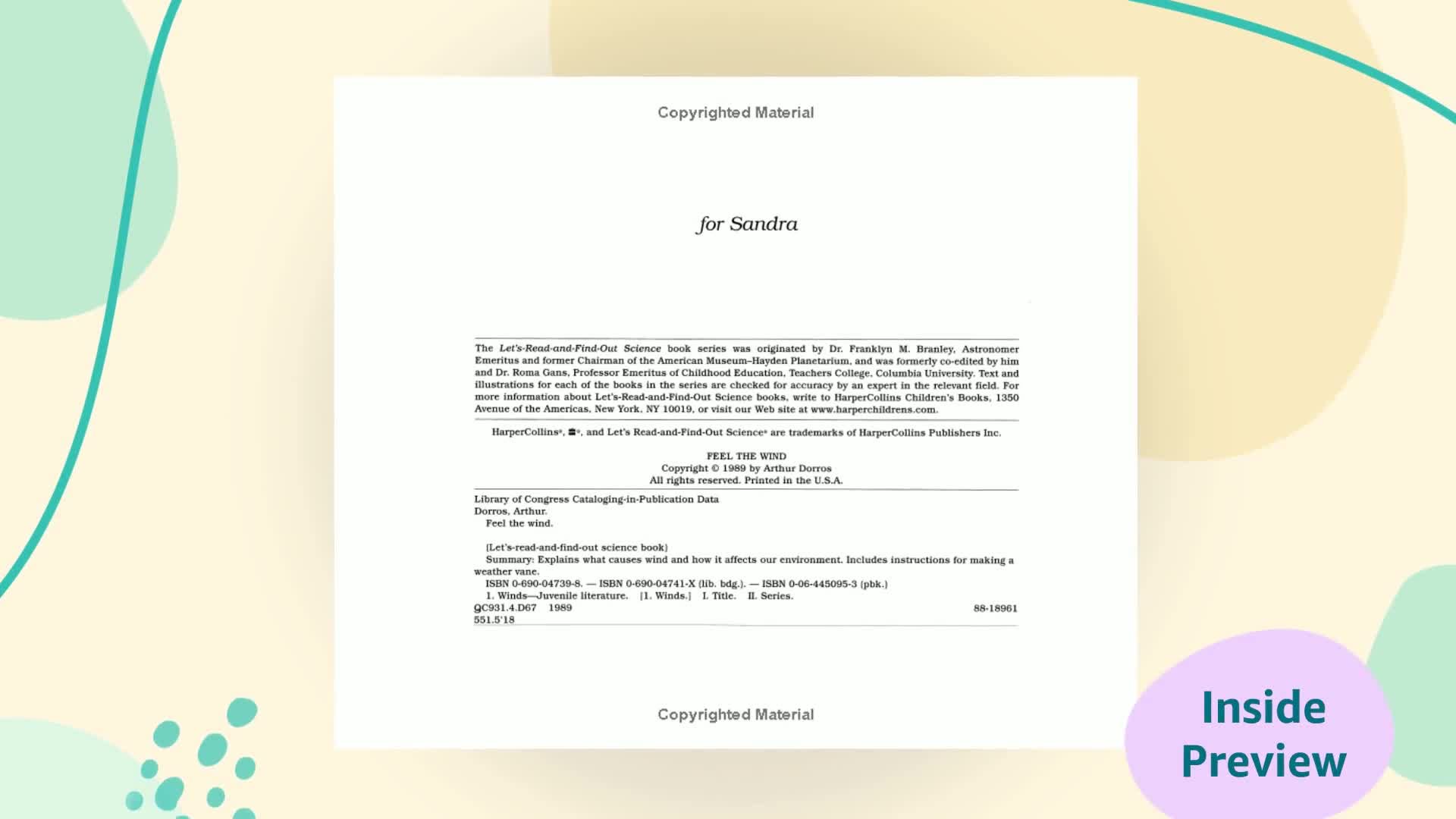 Feel the Wind (Let's Read-&-find-out Science) by Dorros, Arthur (2001 ...