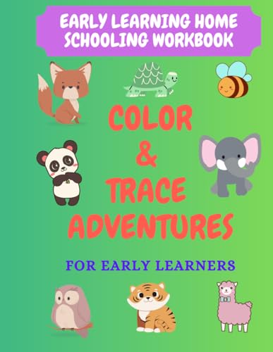 Early Learning Home Schooling Workbook: Color & Trace Adventures by KCDR Creative Studios ...