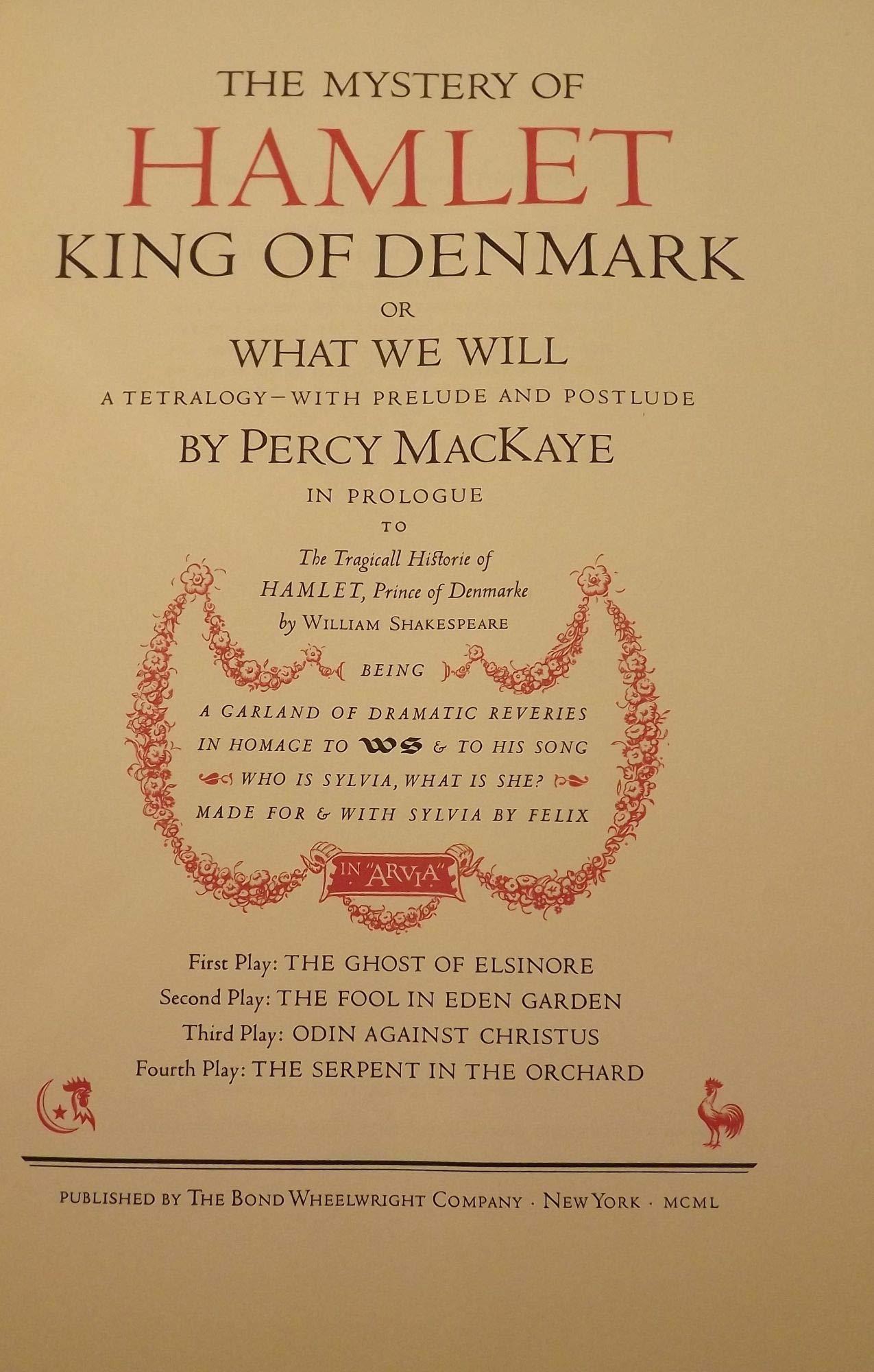 Rare Antique The Mystery Of Hamlet King Of Denmark Or What We Will [Hardcover] MacKAYE, Percy by ...