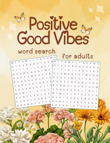Positive Vibes Word Search: Large print inspirational, anxiety relief ...
