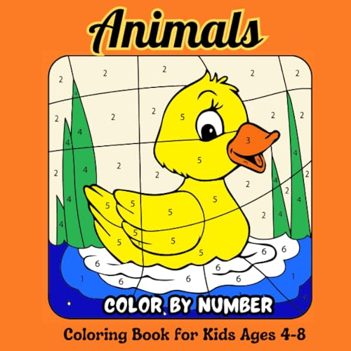 Animal Color By Number Coloring Book for Kids Ages 4-8: Animals Color ...
