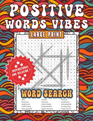 Positive Words Vibes: Inspirational Word Search for Adults - Seniors ...