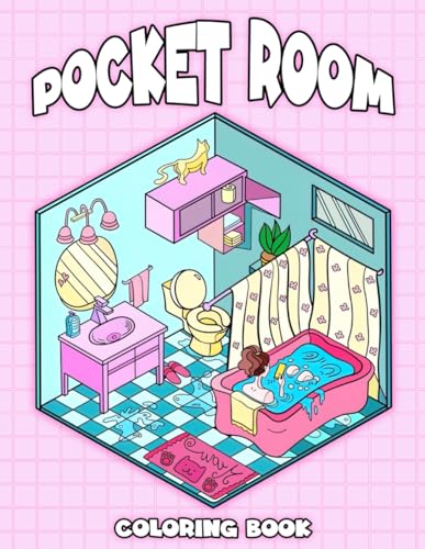 Pocket Room Coloring Book: Miniature and Cozy Spaces Coloring Pages ...