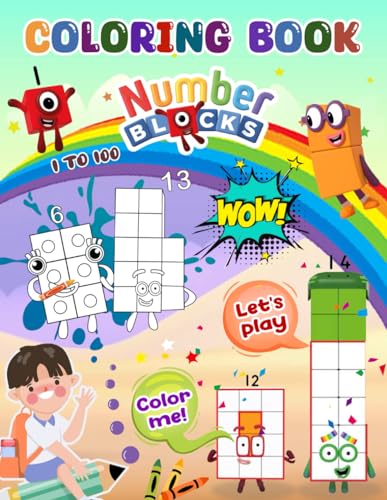 Number Blocks 1 to 100 Coloring Book: Includes fun samples of Number ...