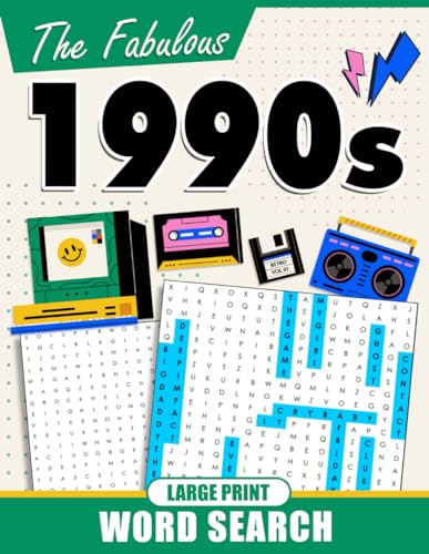The fabulous 1990s Word Search Large Print: Fabulous 90’s Themed ...