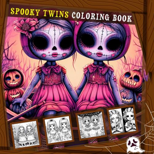 Spooky Twins Coloring Book: A Mysterious Journey in Halloween Day with ...