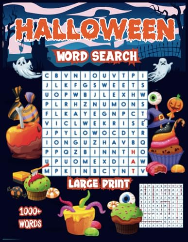 Halloween Large Print Word Search 1000+ Words: Halloween Themed Word ...