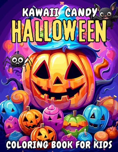 Kawaii Candy Halloween Coloring Book for Kids: Cute and Spooky ...
