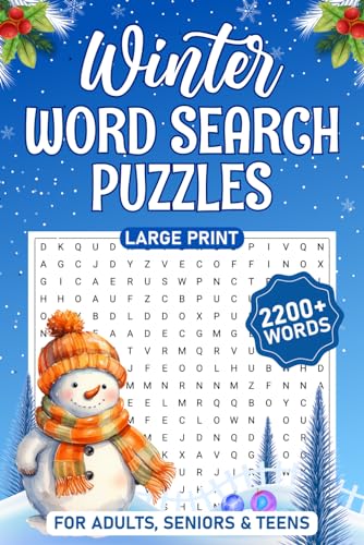 2200+ Winter Word Search Puzzles For Adults Large Print: 85 Cozy ...