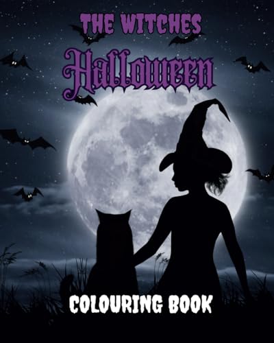 Witches and Halloween Adult Coloring Book: 50 Spooky Pages for Stress ...