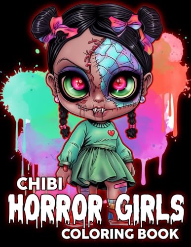 Chibi Horror Girls Coloring Book: Kawaii Horror Coloring Pages For ...