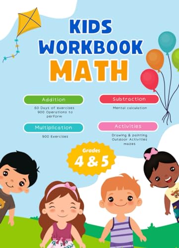 Kids Workbook math Addition, Subtraction, Multiplication: Math Workbook ...