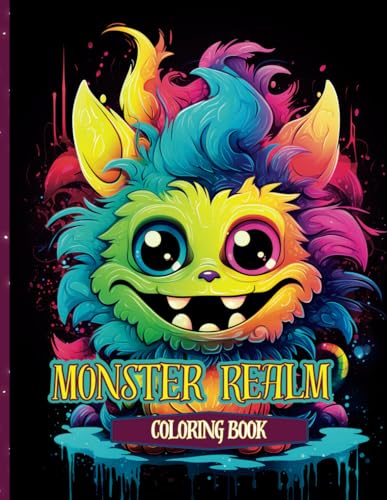 Monster Realm Coloring Book: From Kids to Adults, Fun Coloring for All ...
