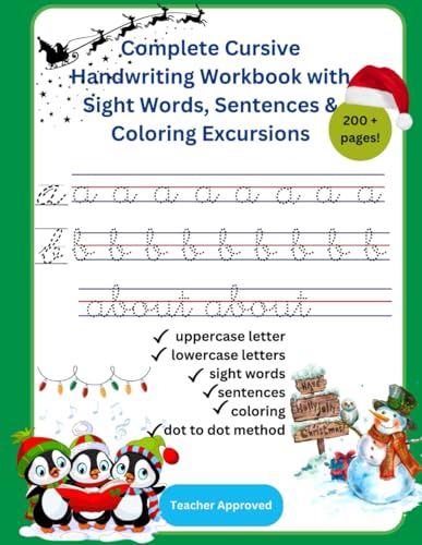 Complete Cursive Handwriting Workbook with Sight Words, Sentences ...