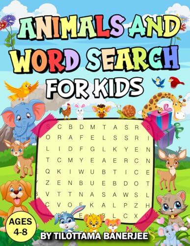 Animal and Word Search for Kids: Fun word search and coloring activity ...