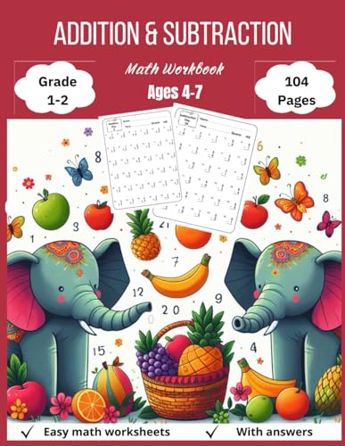 Addition and Subtraction for Grade 1-2, Practise math workbook, math ...