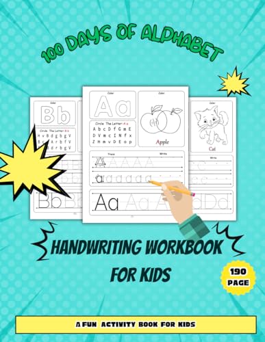 100 Days of Alphabet Handwriting Workbook For Kids: Trace Letters Abc ...