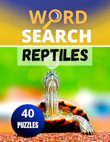 Reptiles Word Search: Large print challenging activity book puzzles for ...