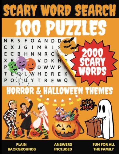 Scary Word Search Book: 100 Horror and Halloween themes. 2000 words in ...