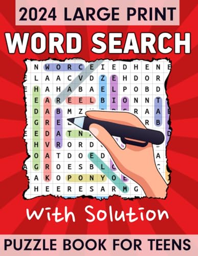 2024 Large Print Word Search Puzzle Book For Teens With Solution: New ...