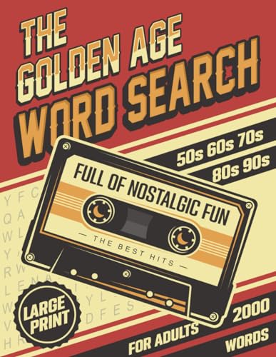 The Golden Age Word Search Large Print: Relaxing Retro Wordfind Puzzle ...