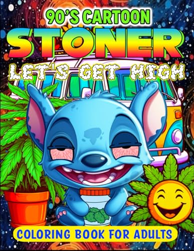 90s Cartoon Stoner Coloring Book For Adults: Weed Meets Nostalgia, A ...